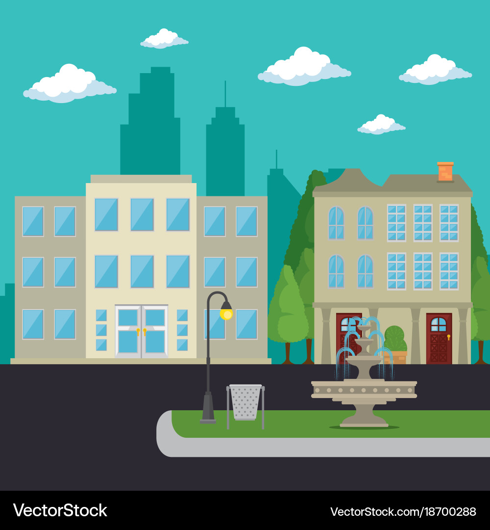 Urban city landscape Royalty Free Vector Image