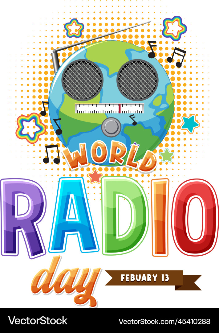 World radio day banner Royalty Free Vector Image