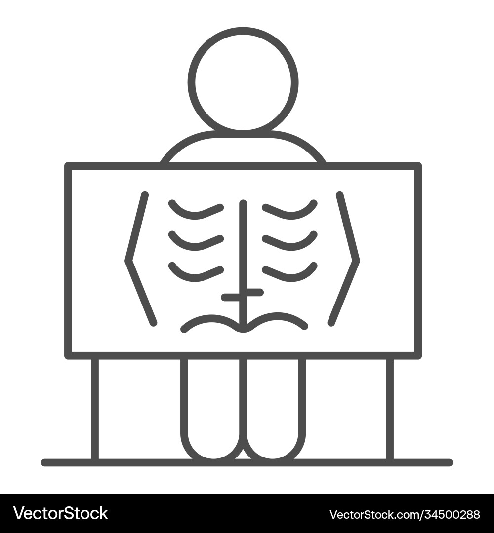 X-ray human lungs thin line icon medical Vector Image