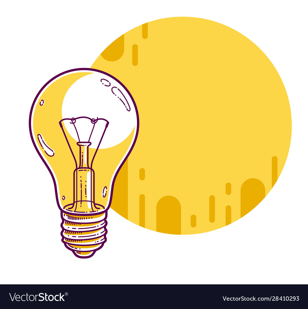 Background with light bulb lamp and copy space Vector Image