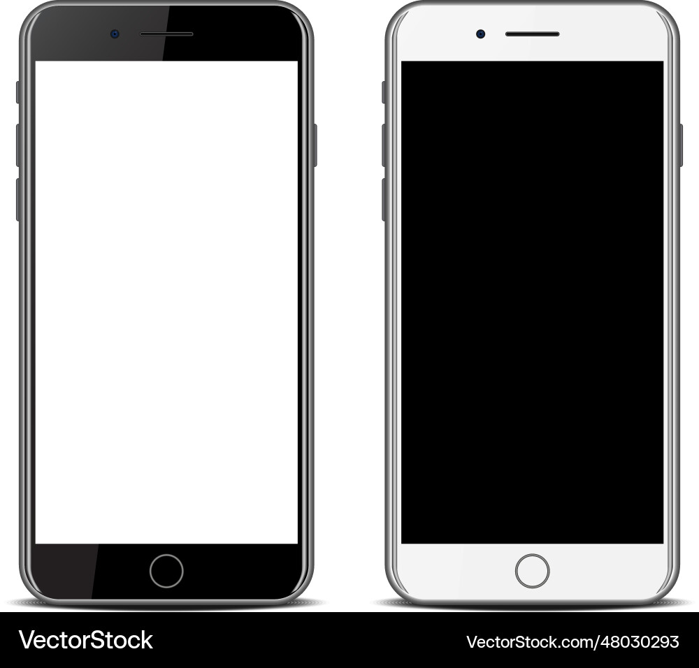Black and white smartphone isolated on a white Vector Image