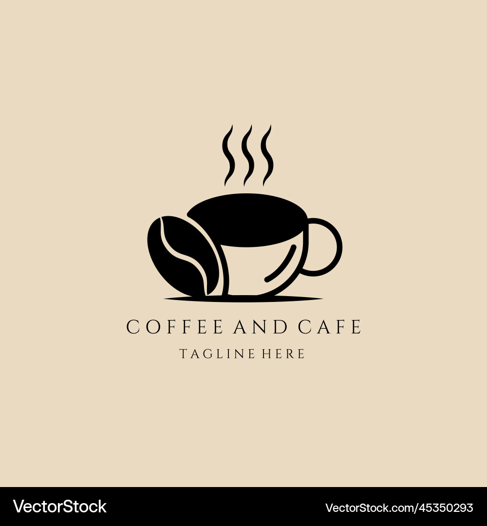 Coffee linear logo icon and symbol with emblem Vector Image