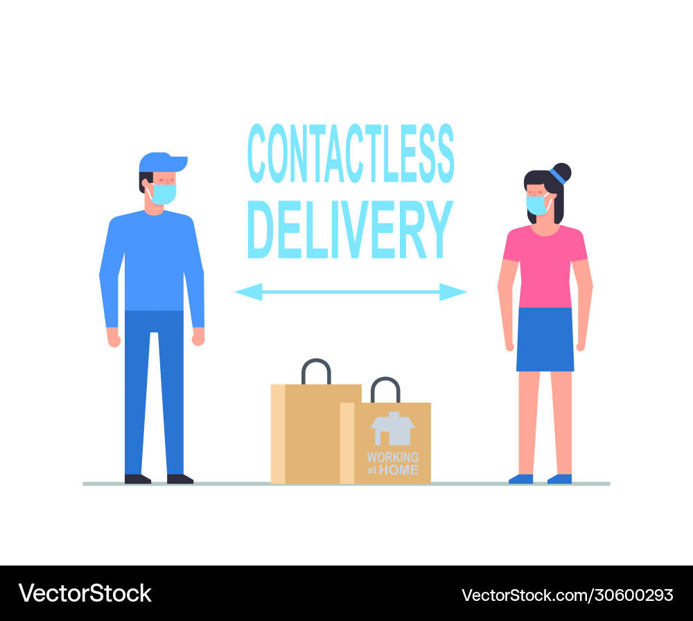 Contactless delivery Royalty Free Vector Image