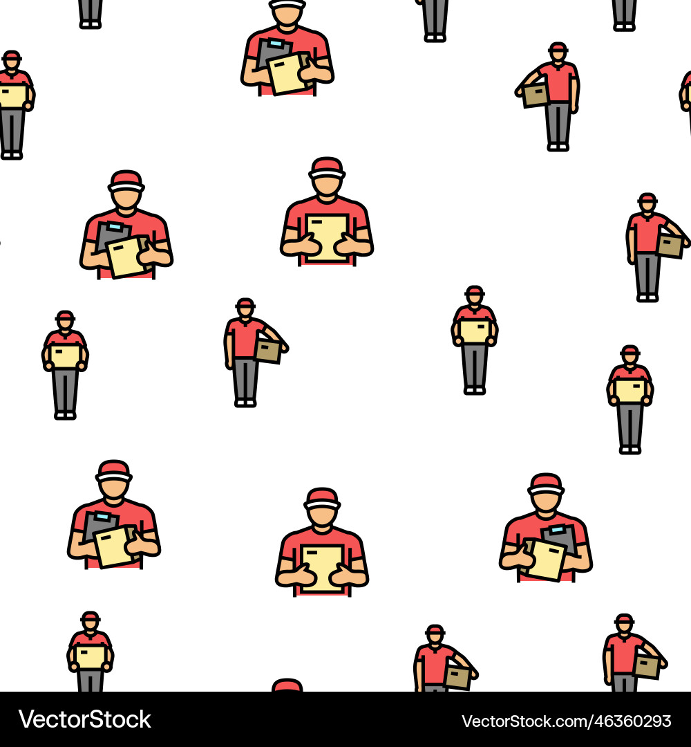 Courier delivery service shipping seamless Vector Image