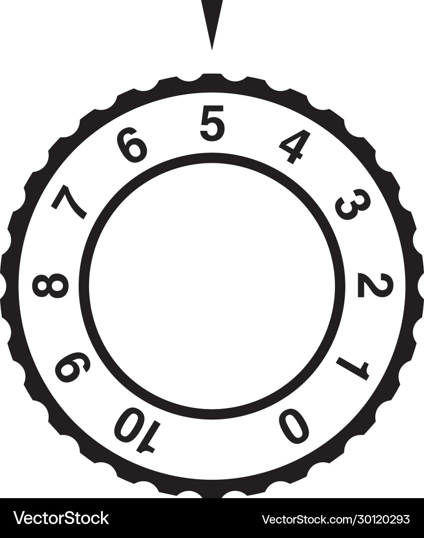 Dial choosing mode wheel stock isolated on white Vector Image