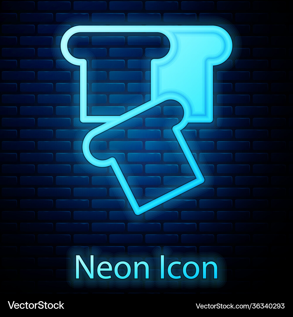 Glowing neon bread toast for sandwich piece Vector Image