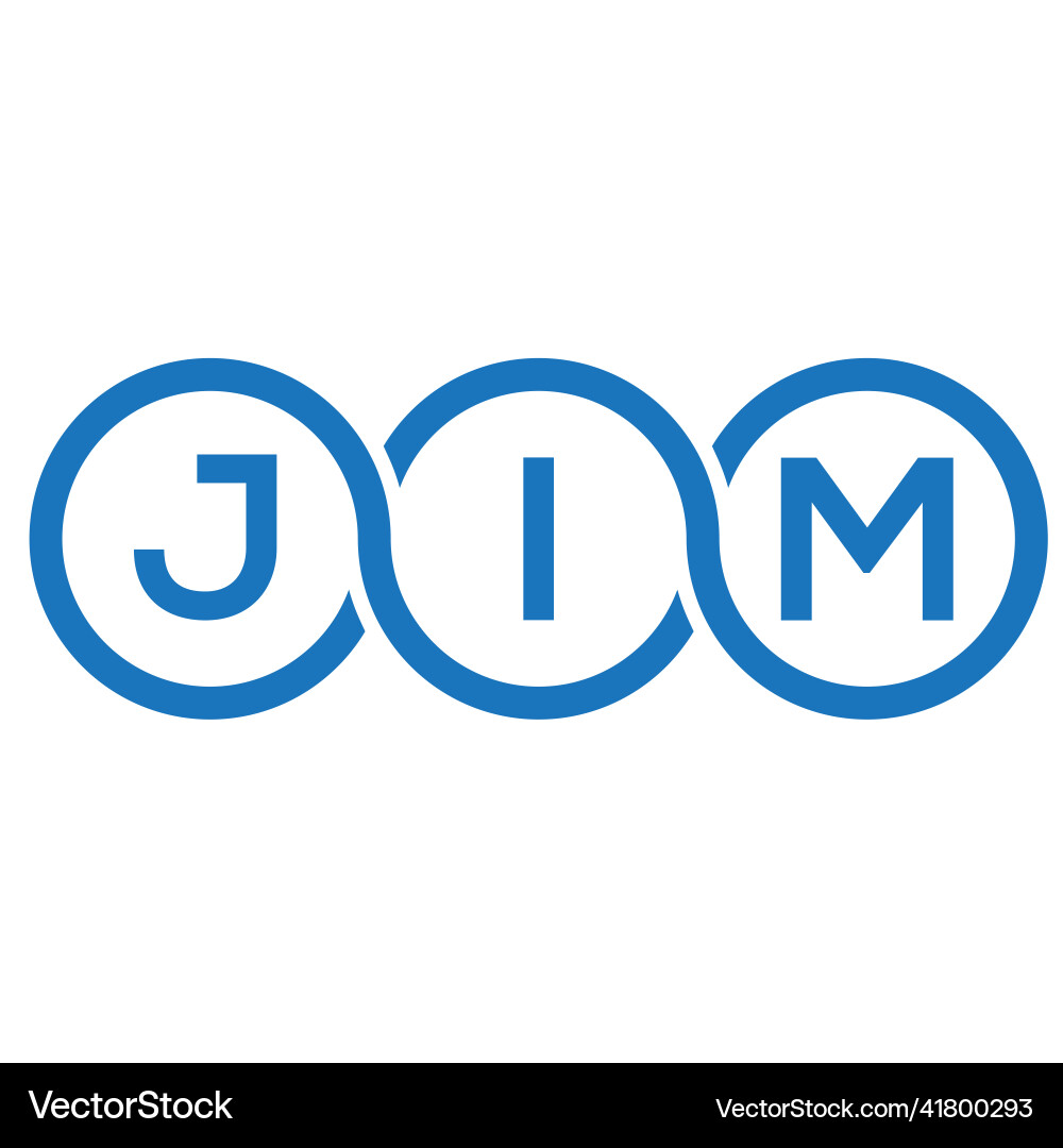 Jim letter logo design on white background Vector Image