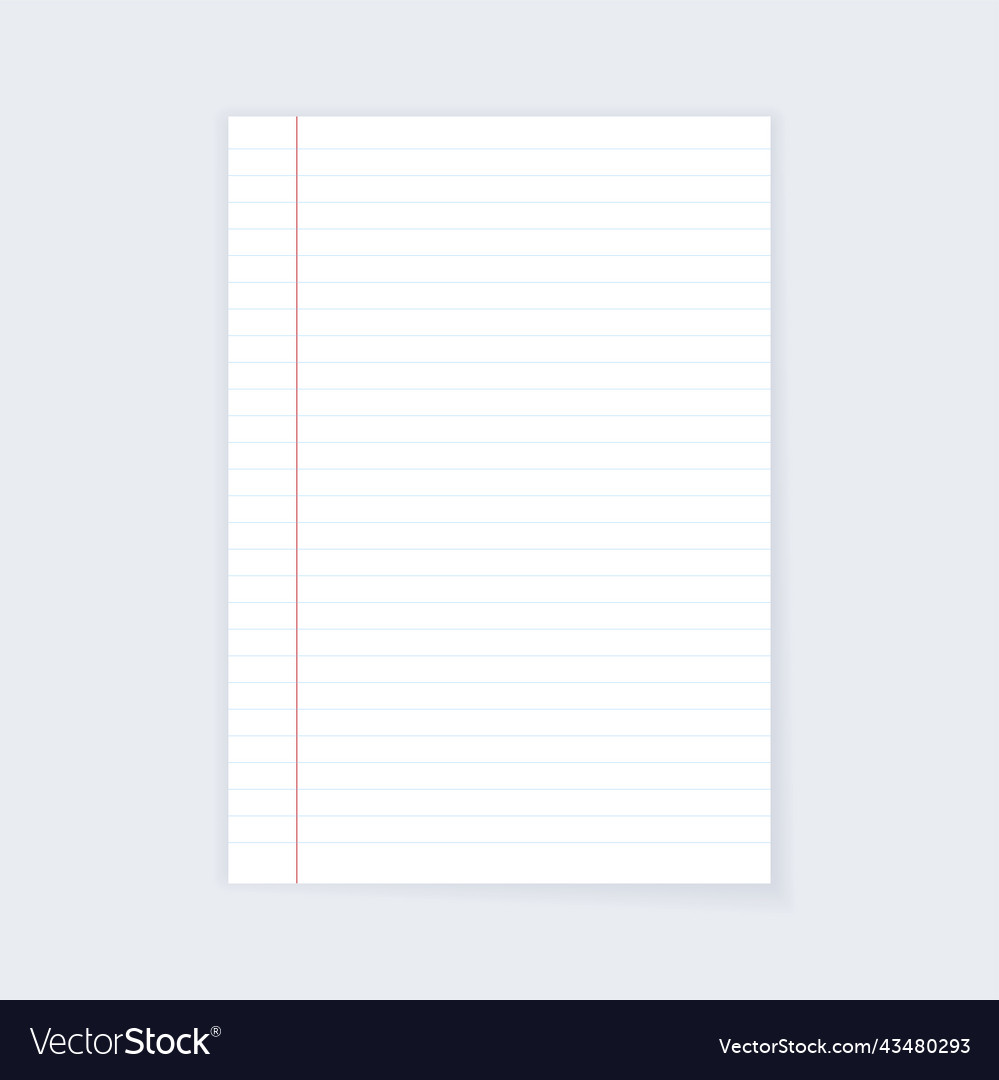 Lined paper sheet Royalty Free Vector Image - VectorStock