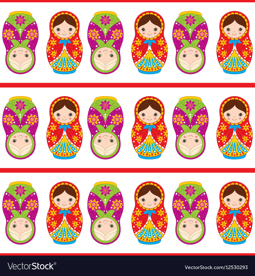 Matryoshka seamless pattern Royalty Free Vector Image
