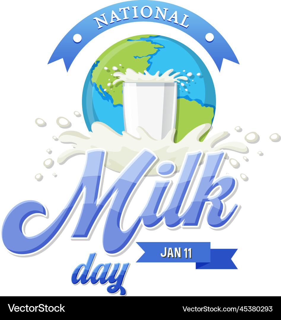 National milk day banner design Royalty Free Vector Image