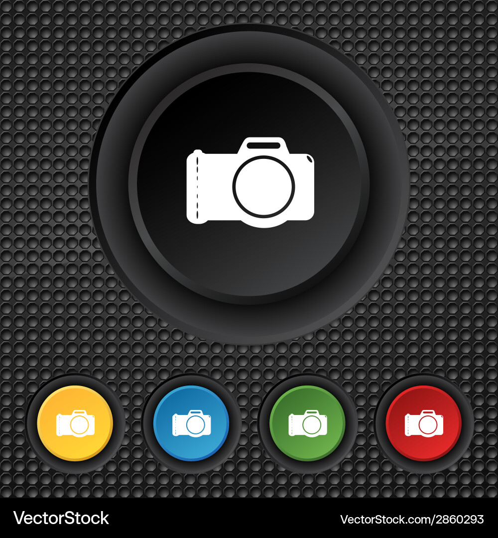 Photo camera sign icon digital symbol set Vector Image