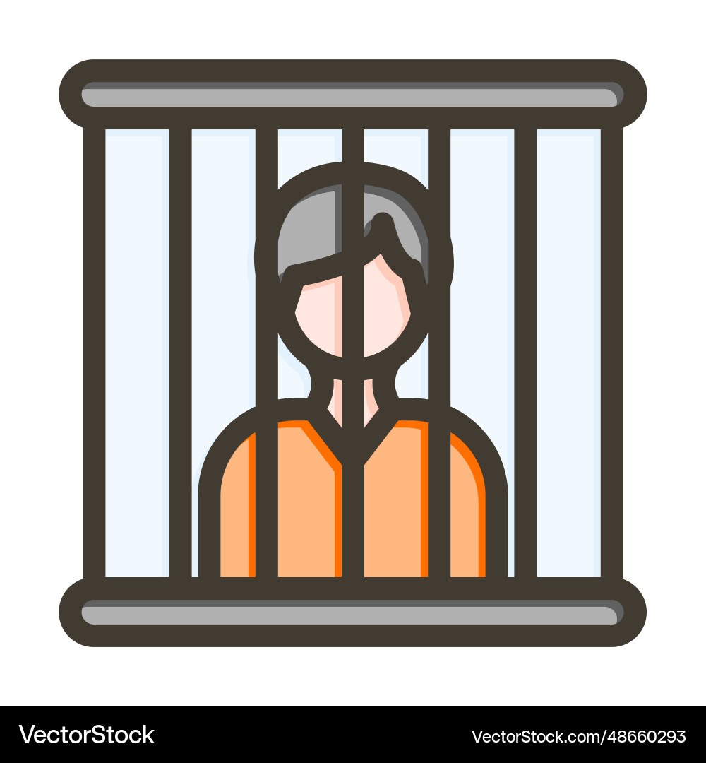 Prison thick line filled colors icon for personal Vector Image