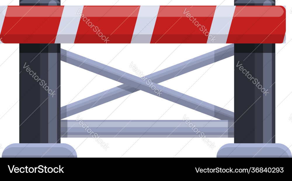Railroad barrier gate icon cartoon style Vector Image