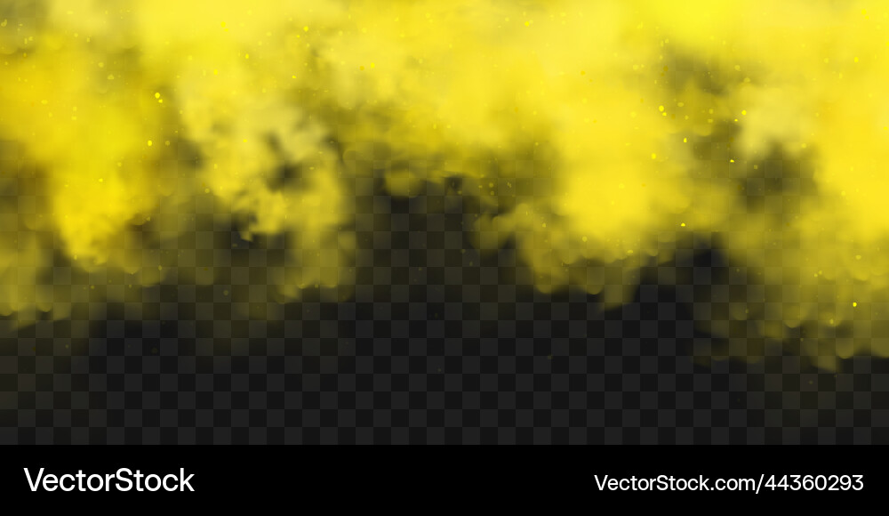 Realistic yellow colorful smoke clouds mist Vector Image