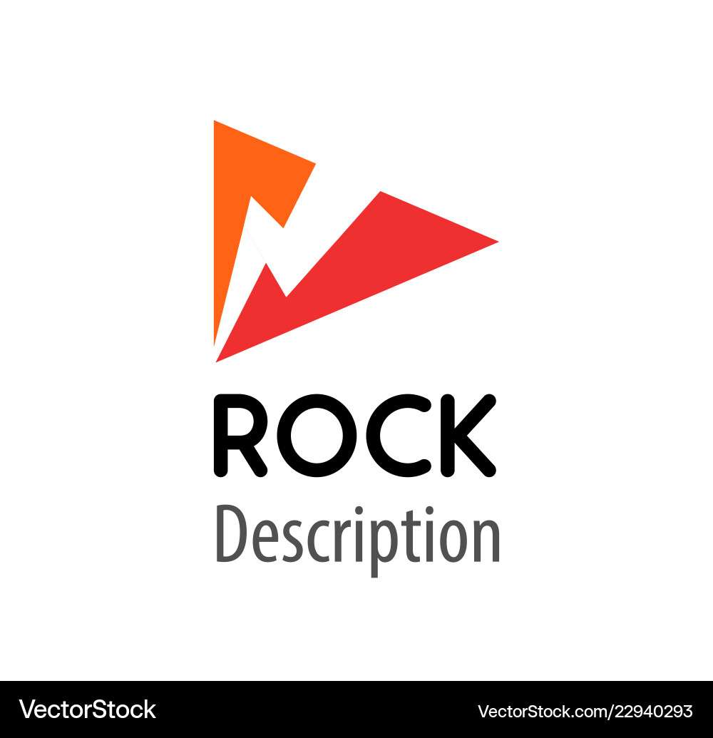 Rock music logo - emblem with lightning for Vector Image
