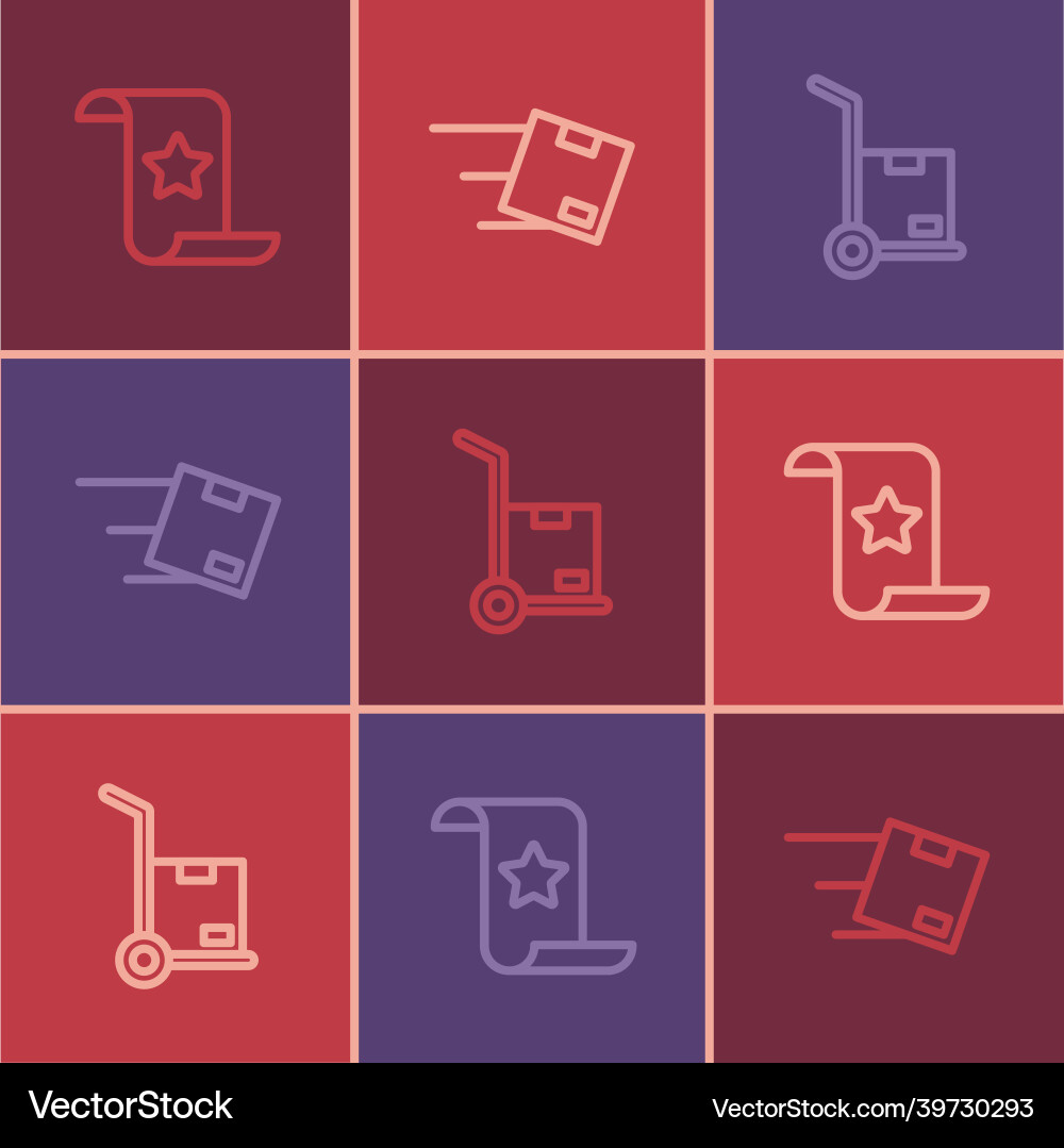 Set line paper check and financial check hand Vector Image