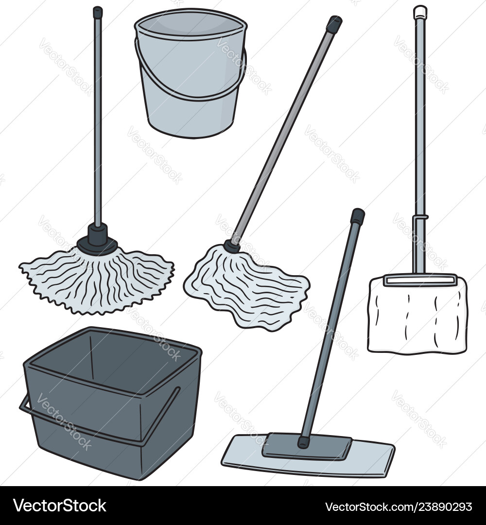 Set of cleaning mop Royalty Free Vector Image - VectorStock