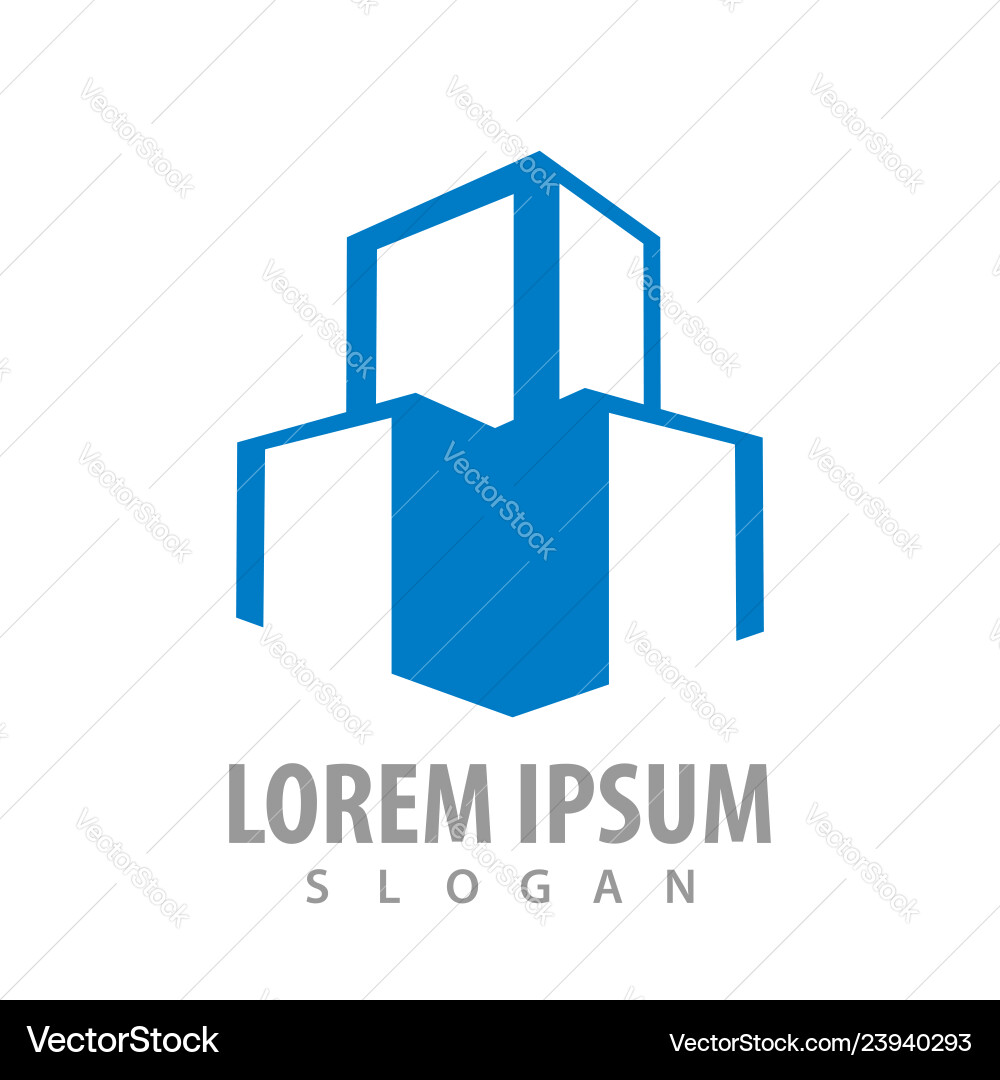 Skyscrapers building logo concept design symbol Vector Image