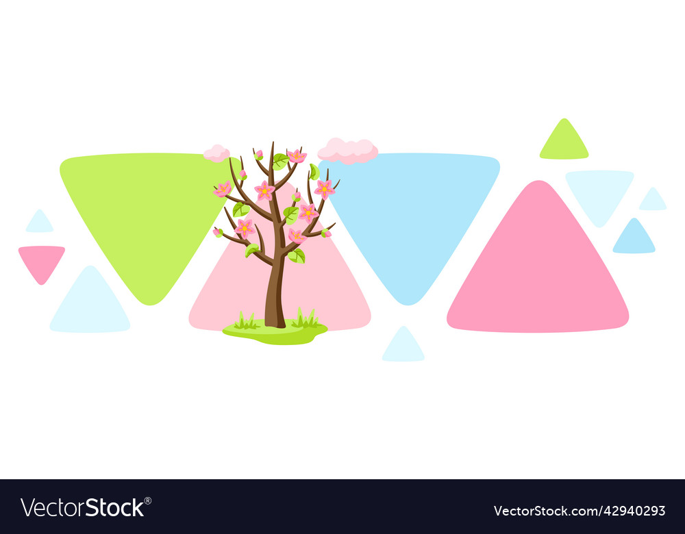 Spring tree with flowers and leaves seasonal Vector Image