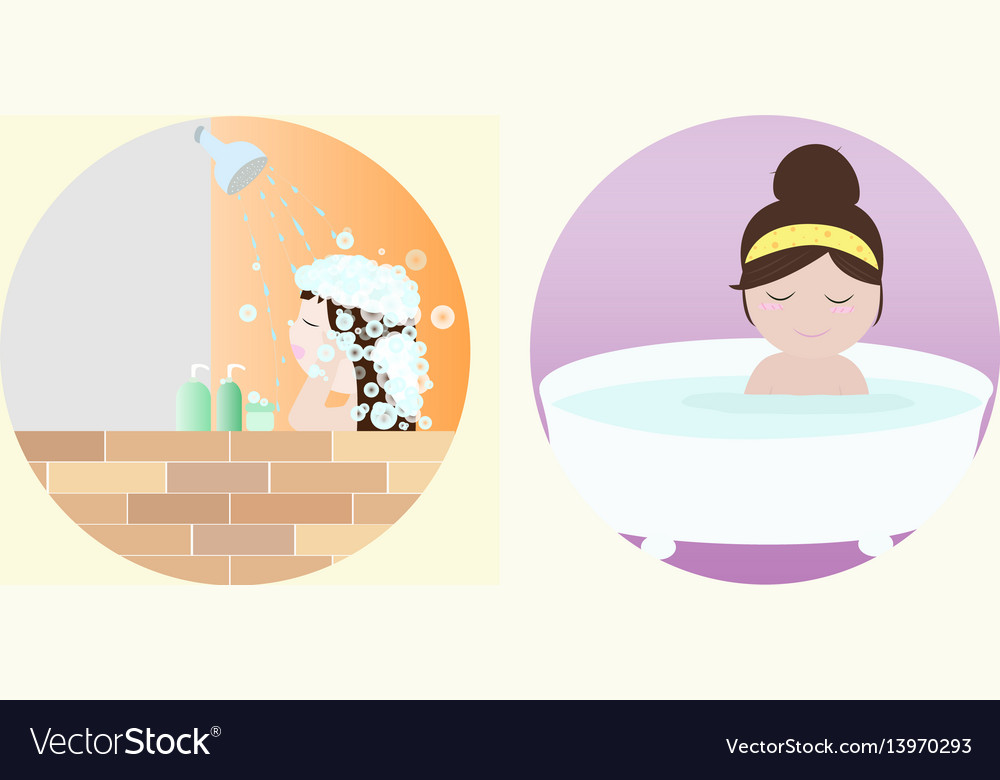 Taking a bath Royalty Free Vector Image - VectorStock