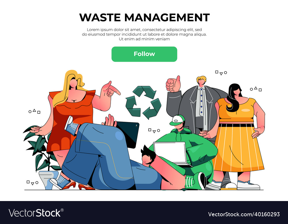 Waste management web banner concept Royalty Free Vector Waste management web banner concept Royalty Free Vector