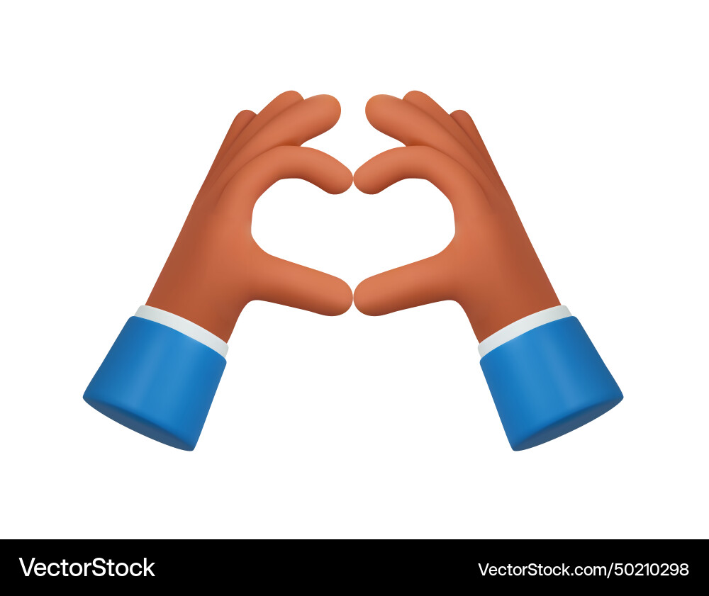 3d hands fold the shape of a heart Royalty Free Vector Image