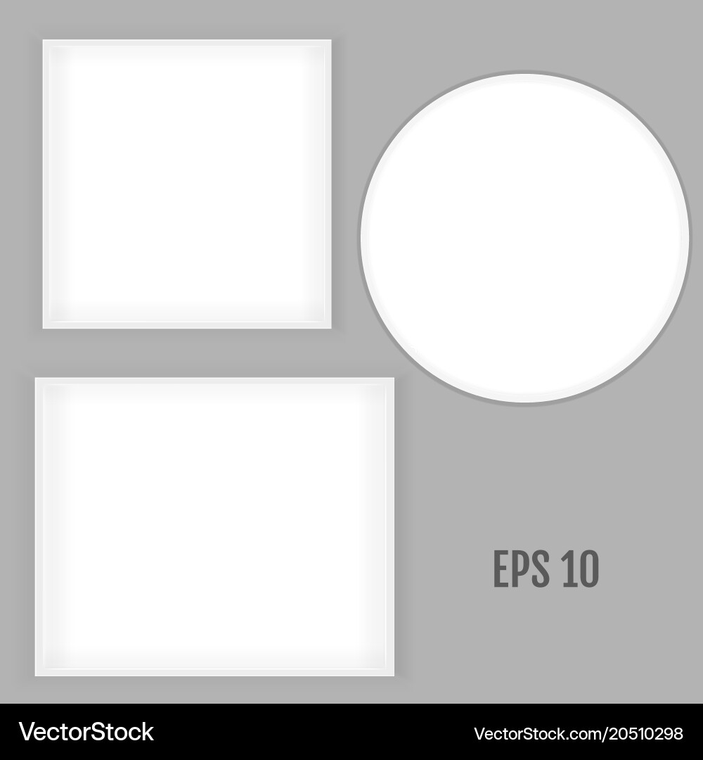 3d picture square and round frame design Vector Image