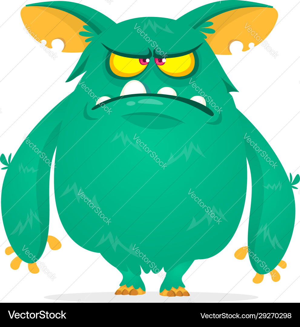 Angry cartoon monster halloween Royalty Free Vector Image