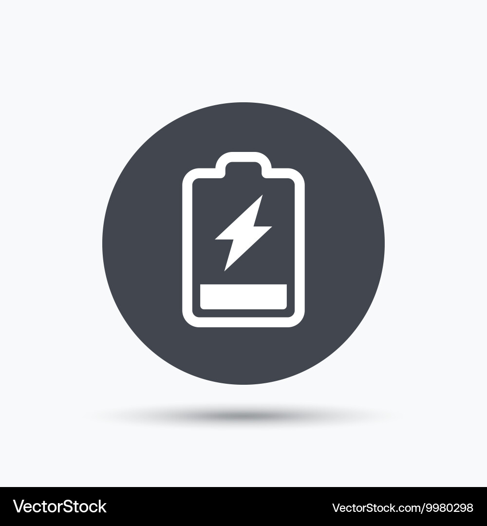 Battery power icon charging accumulator sign Vector Image