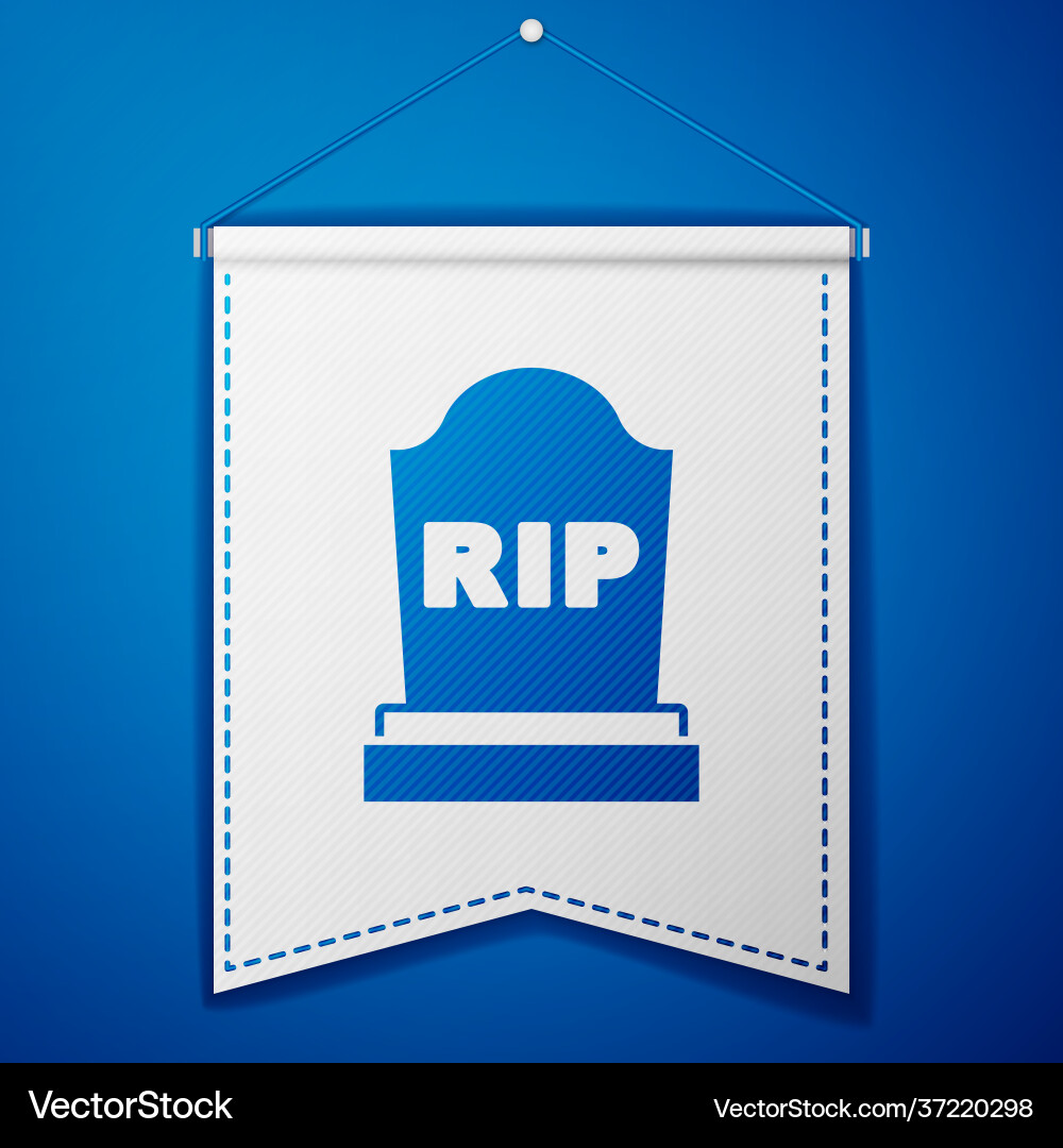 Blue tombstone with rip written on it icon Vector Image