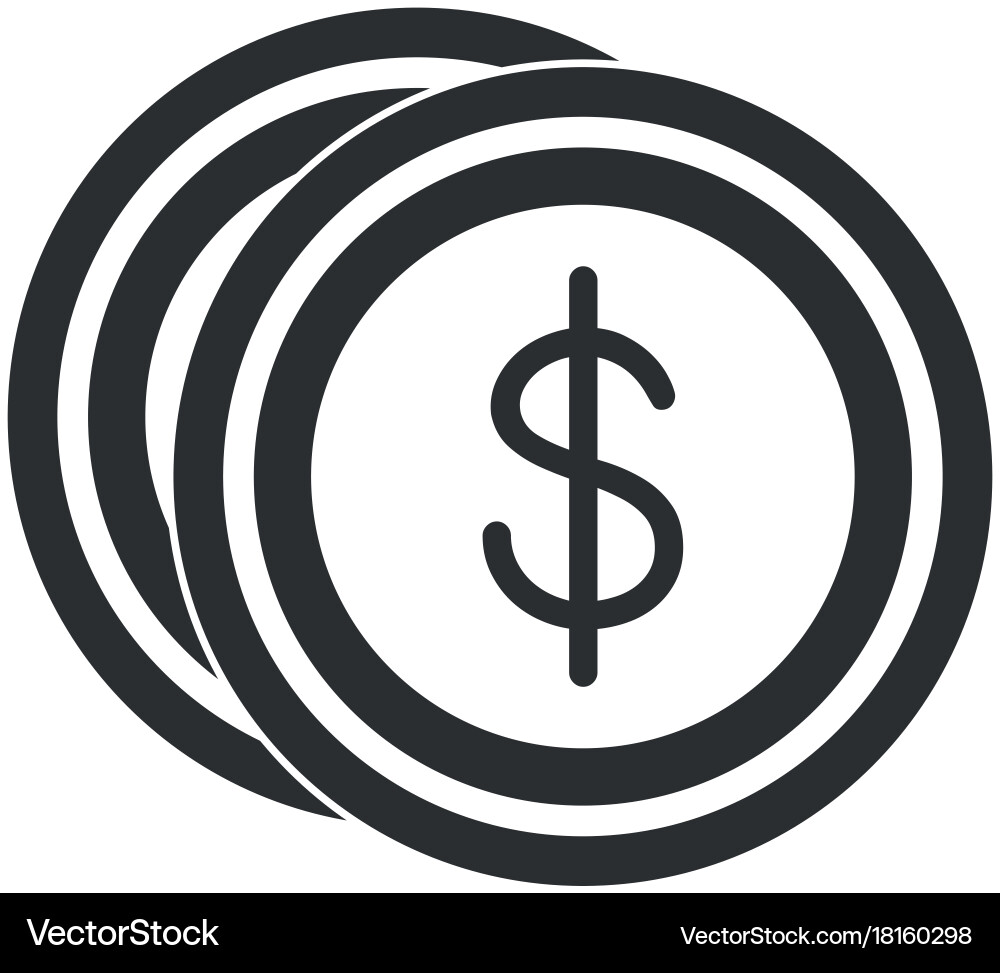 Coins money isolated icon Royalty Free Vector Image