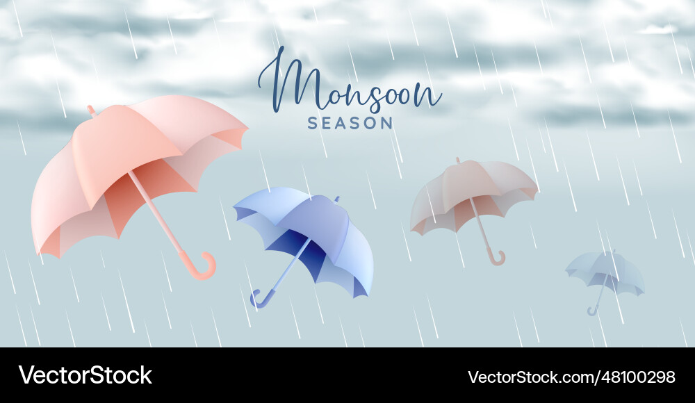 Cute umbrella for monsoon season Royalty Free Vector Image
