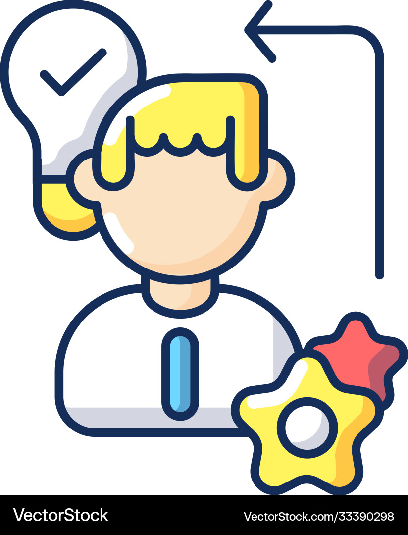 Diligence rgb color icon Royalty Free Vector Image