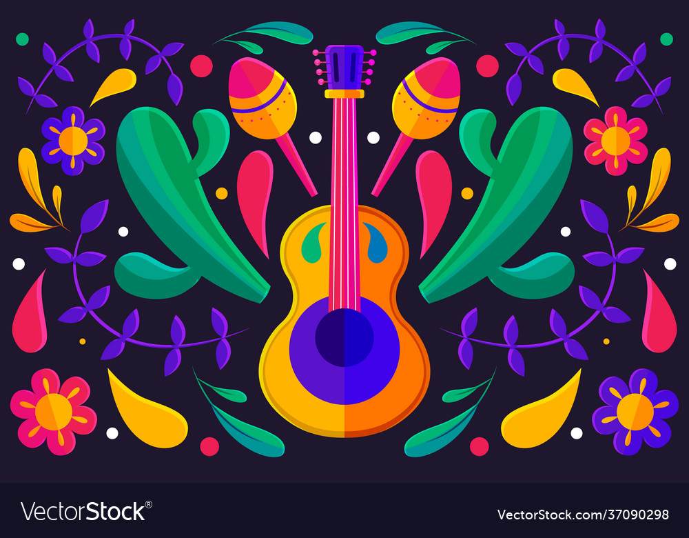Flat cinco de mayo mexican background Royalty Free Vector
