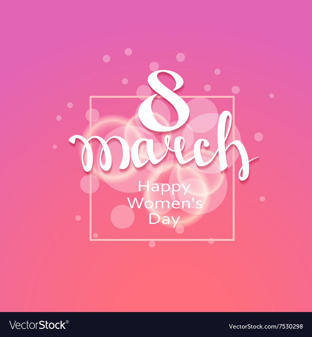 March 8 greeting card background template Vector Image