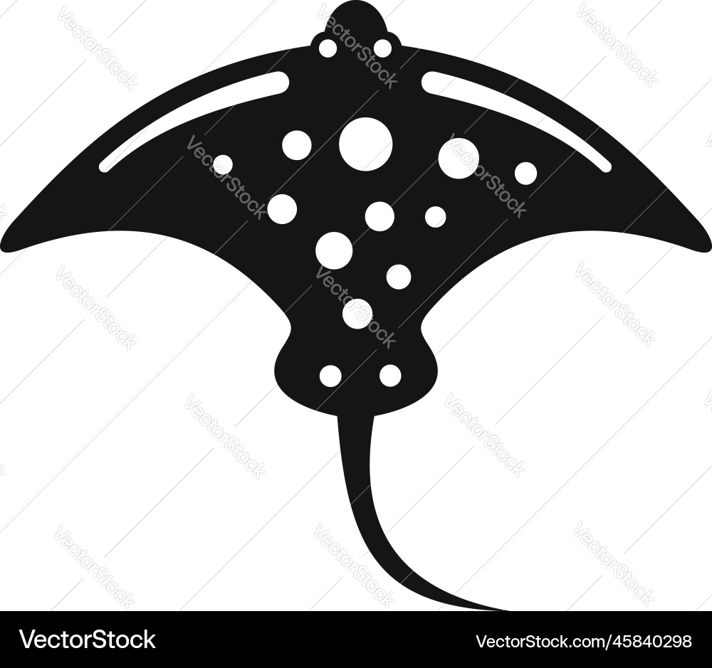Marine stingray icon simple fish animal Royalty Free Vector