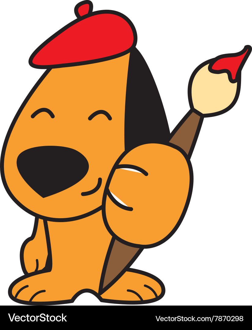 Painter dog Royalty Free Vector Image - VectorStock