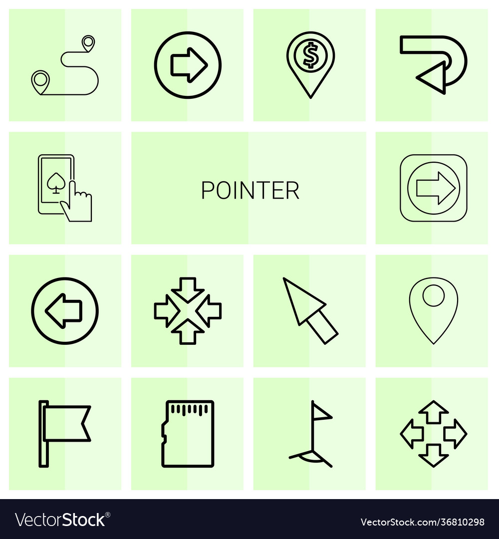 Pointer icons Royalty Free Vector Image - VectorStock