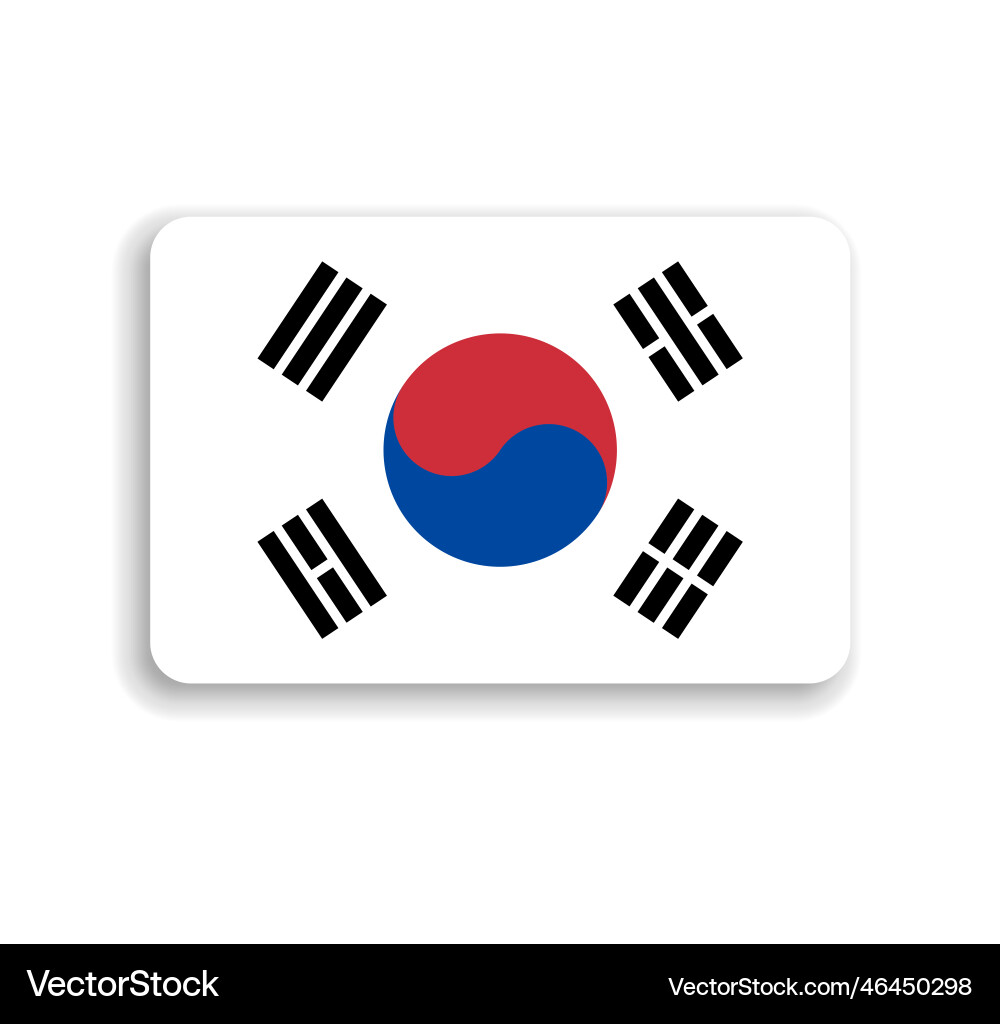 Rounded rectangle flag of south korea Royalty Free Vector