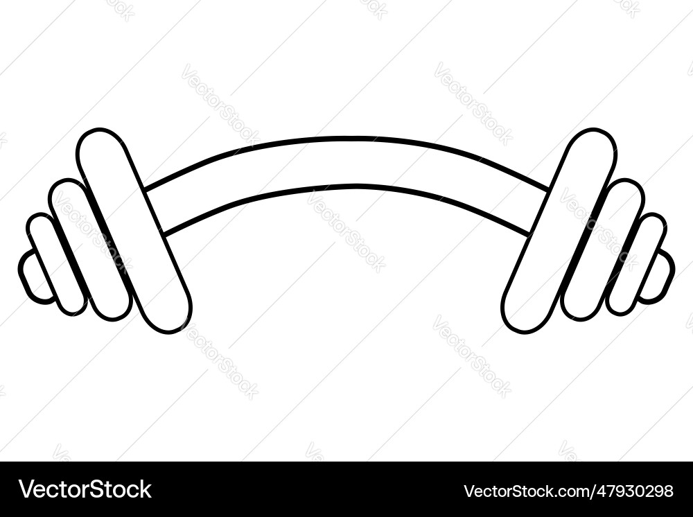 Simple curved outline barbel isolated on white Vector Image