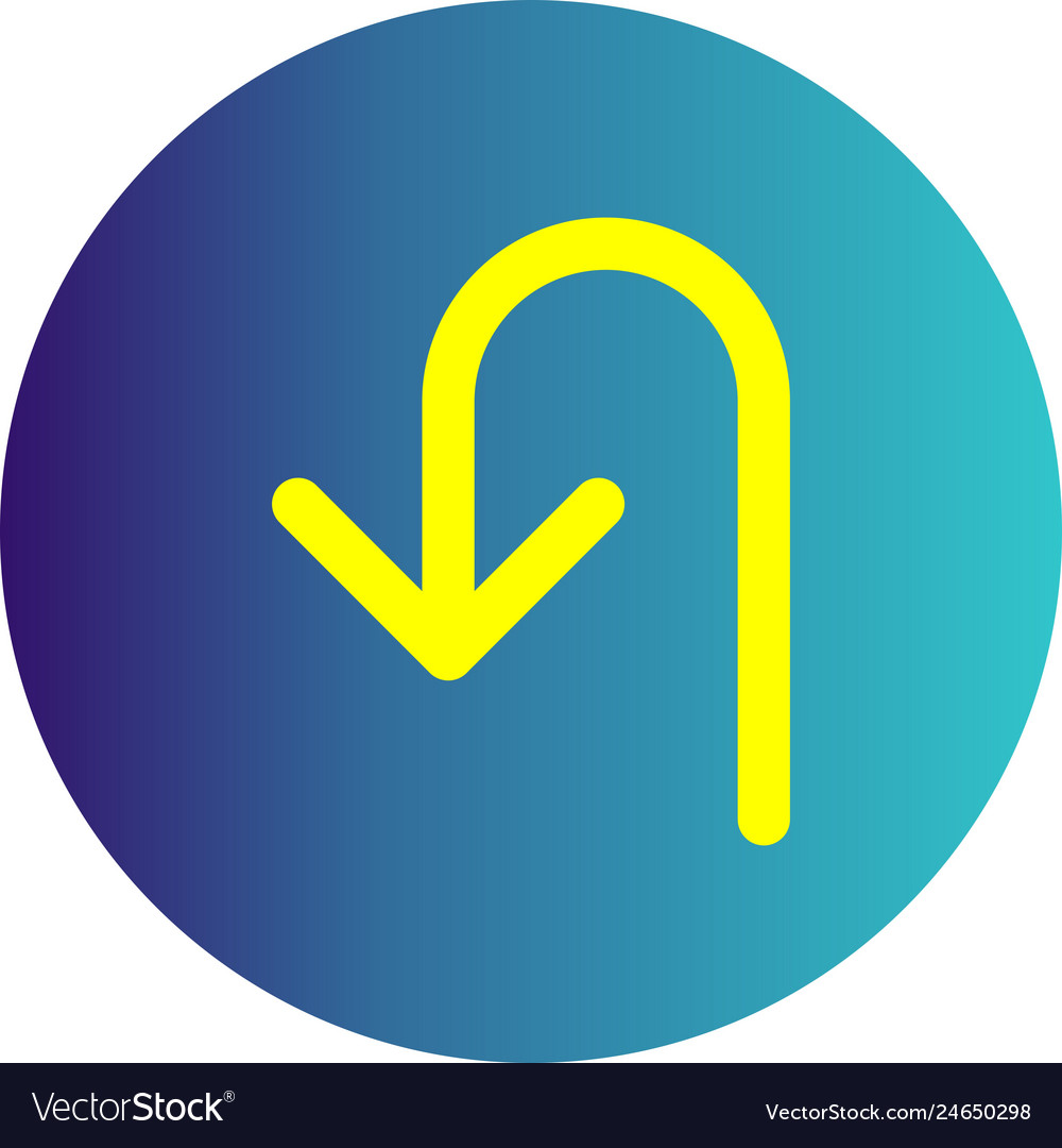 U-turn icon Royalty Free Vector Image - VectorStock