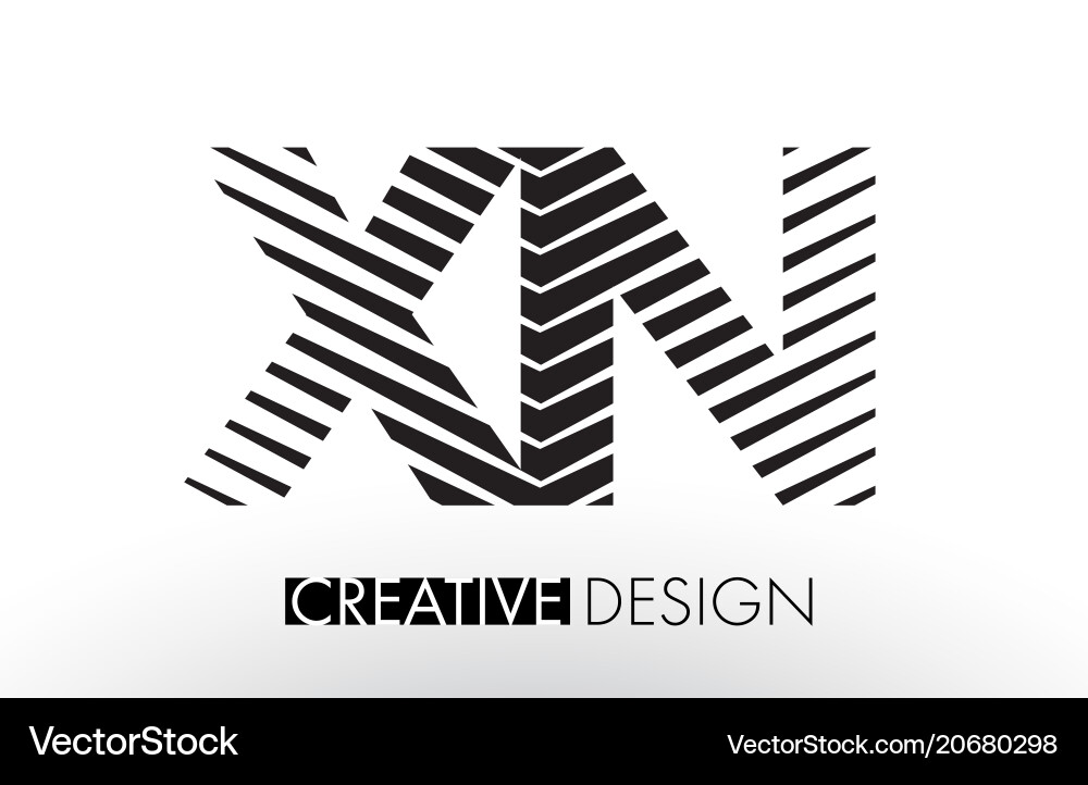 Xn x n lines letter design with creative elegant Vector Image