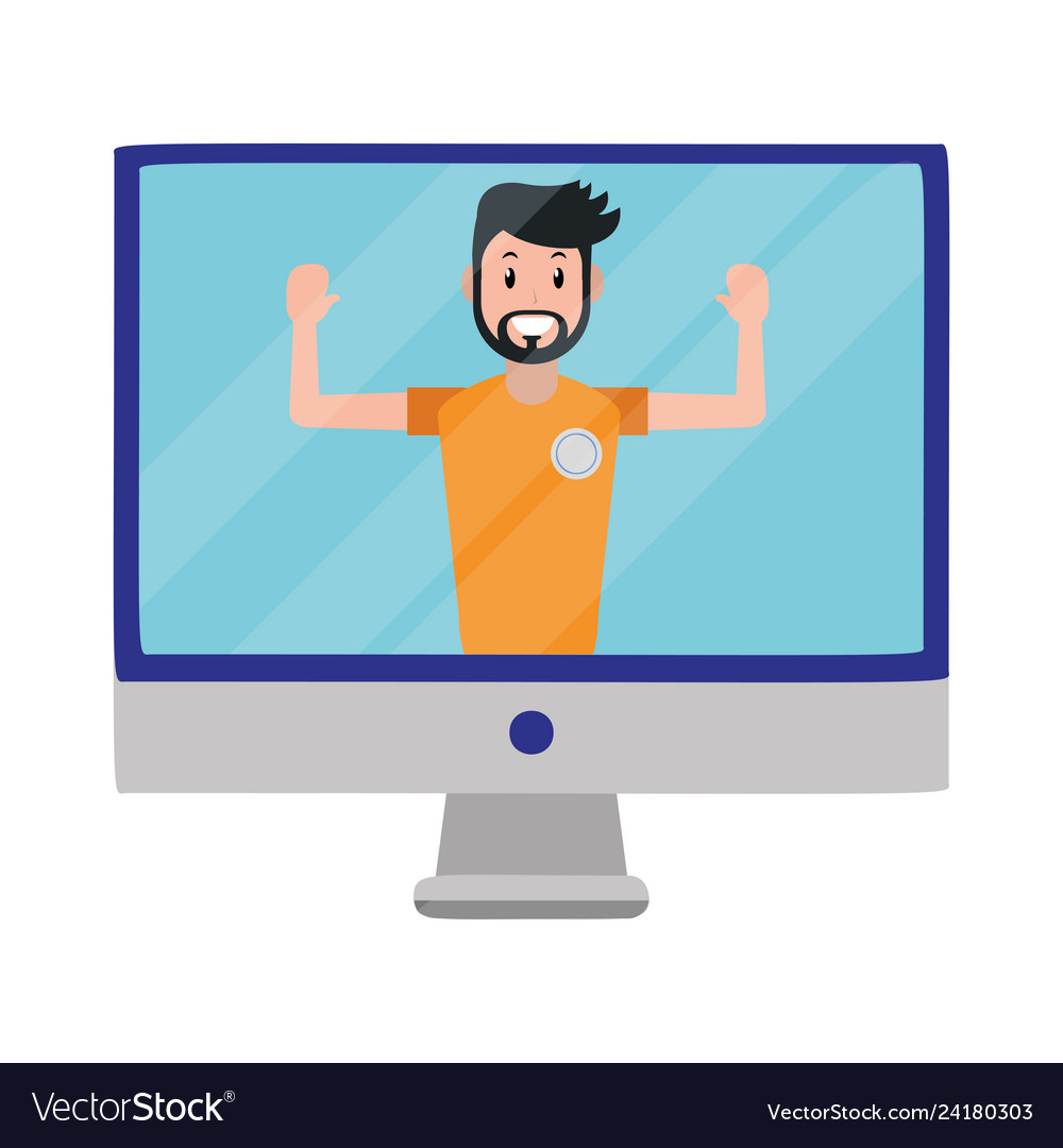 Technology computer screen cartoon Royalty Free Vector Image