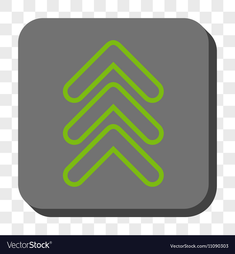 Triple pointer up rounded square button Royalty Free Vector