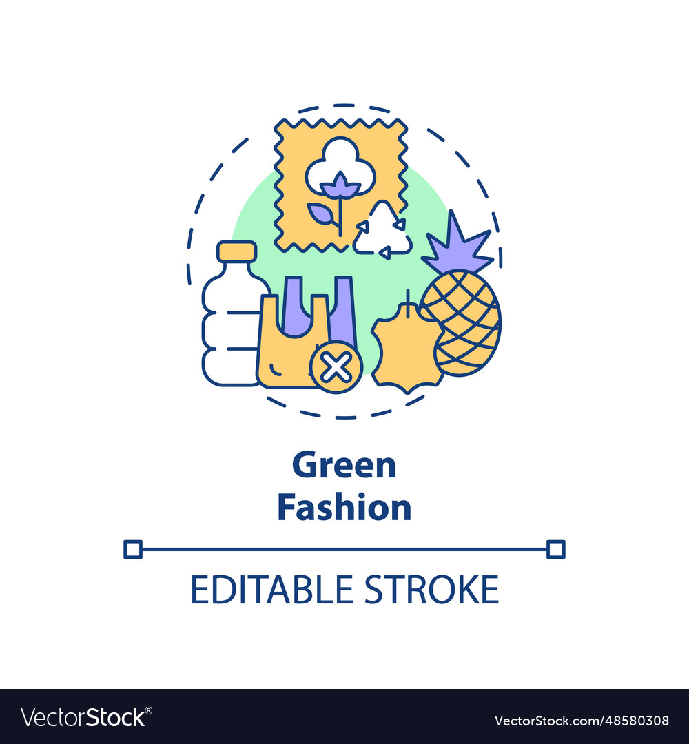 2d Customizable Thin Line Icon Green Fashion Vector Image