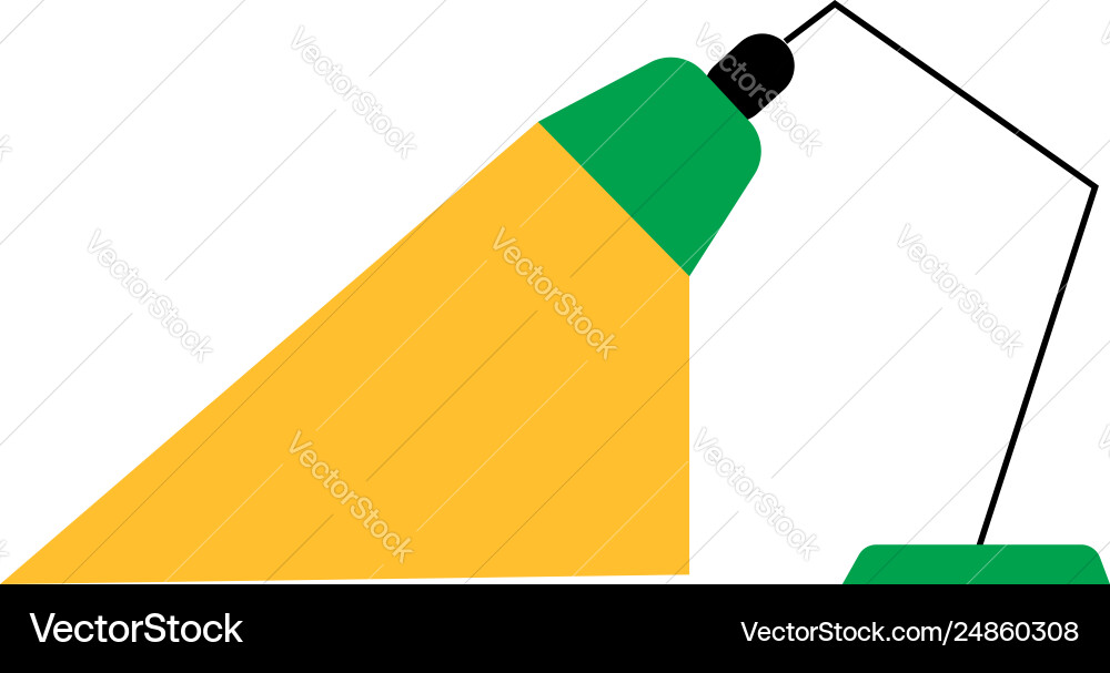 A green table lamp illuminating bright color Vector Image