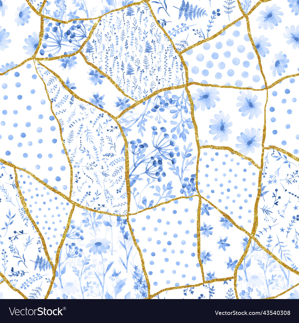 Beautiful seamless patchwork floral pattern Vector Image