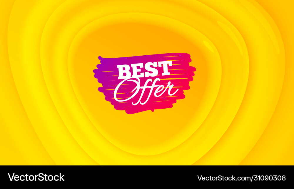 Best offer badge discount banner shape Royalty Free Vector