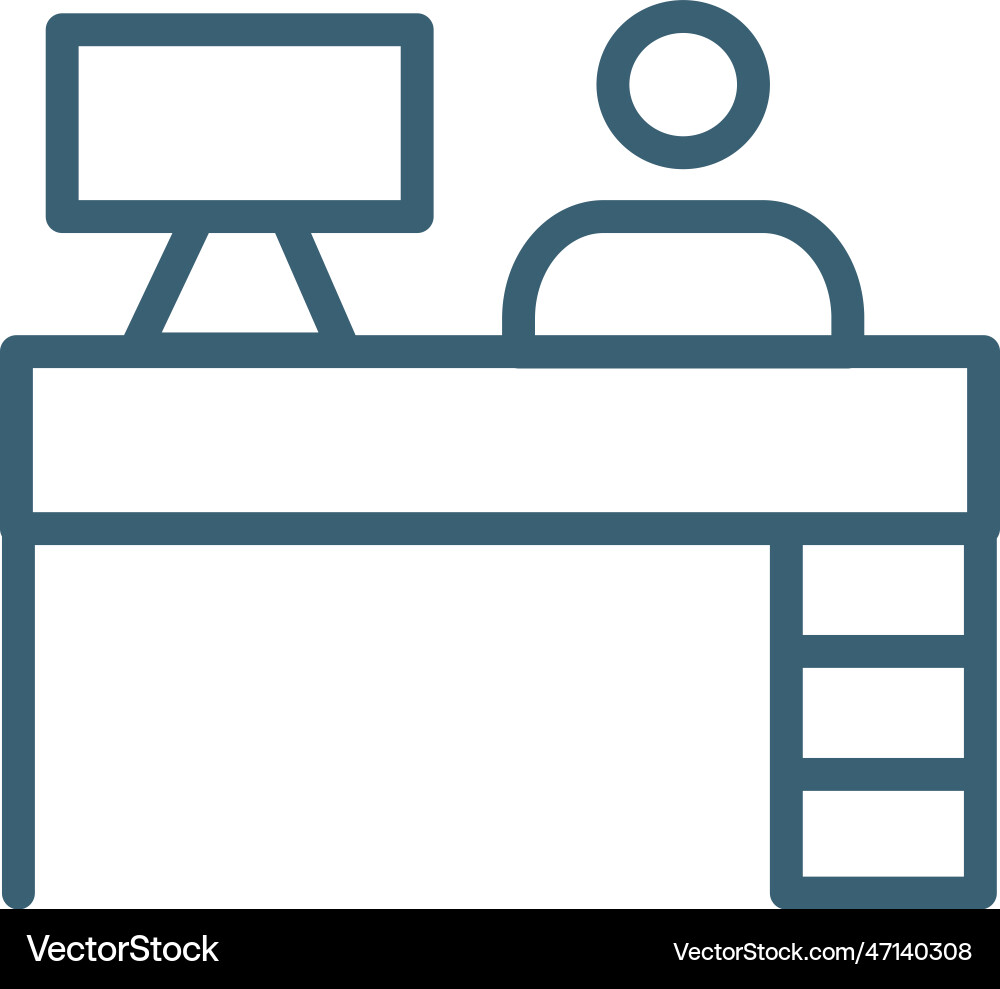 Boss office icons thin line office office Vector Image