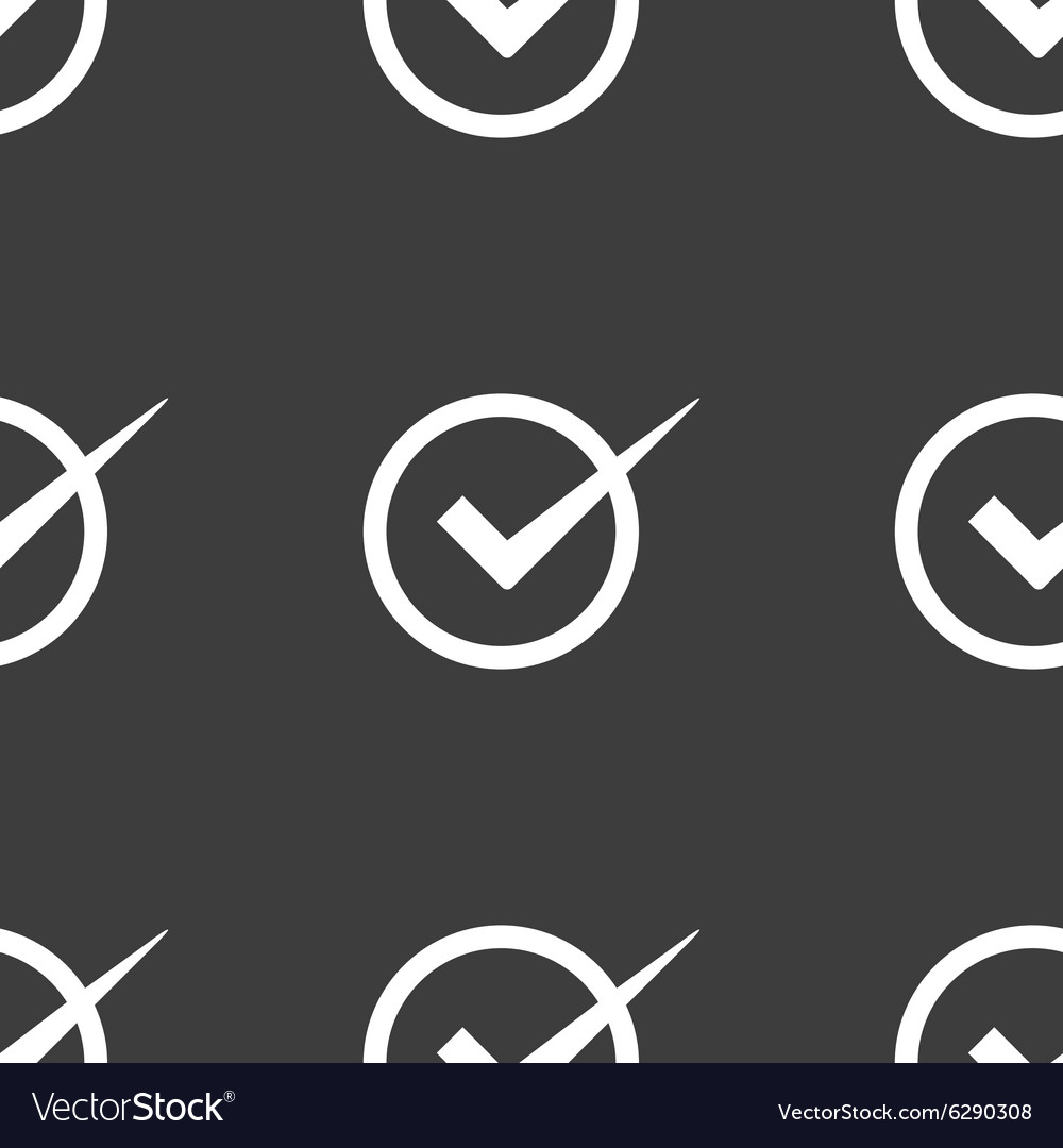 Check mark sign icon checkbox button seamless Vector Image